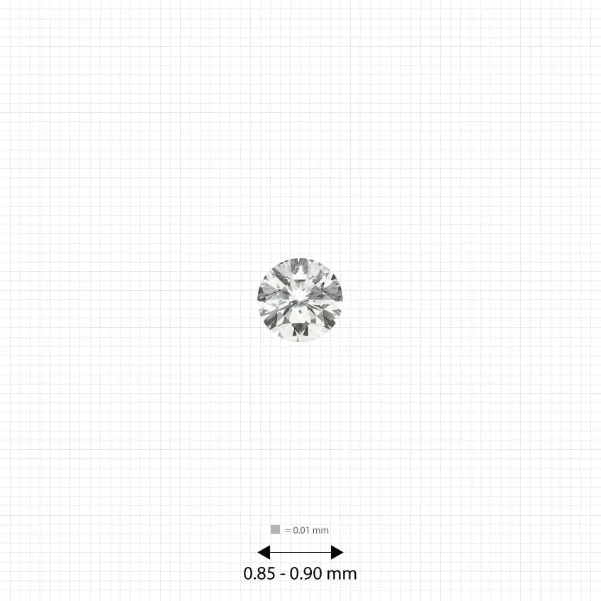 0.85 - 0.90 mm (0.003 Ct.) White Round Melee – LabGems